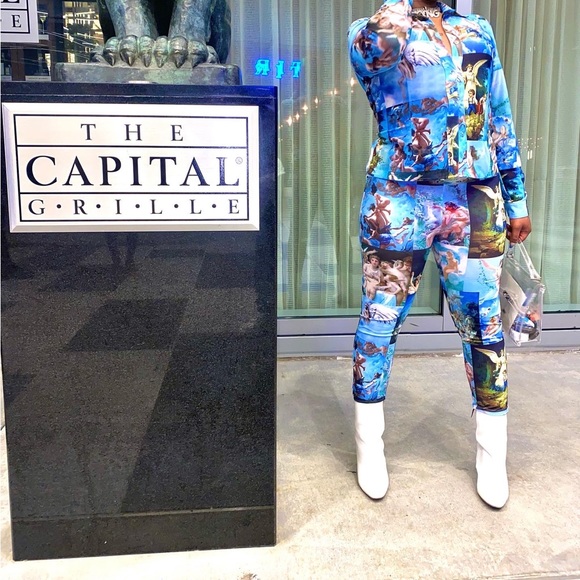 Shane Justin | Pants & Jumpsuits | Shane Justin Print Twopiece Set ...